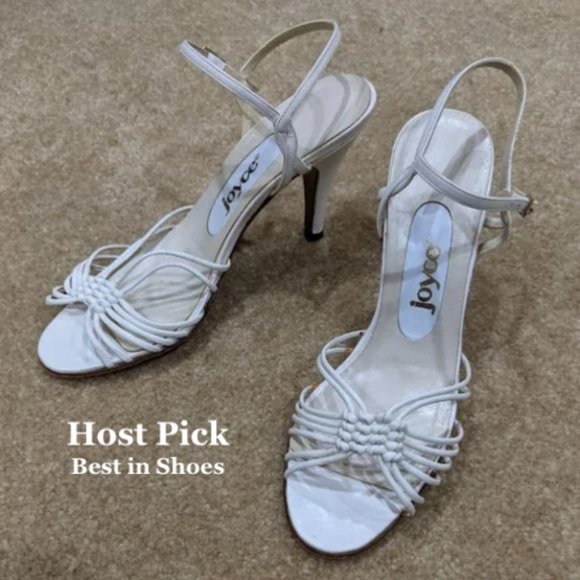 Joyce | Shoes | Vintage Joyce White Heeled Sandals | Poshmark